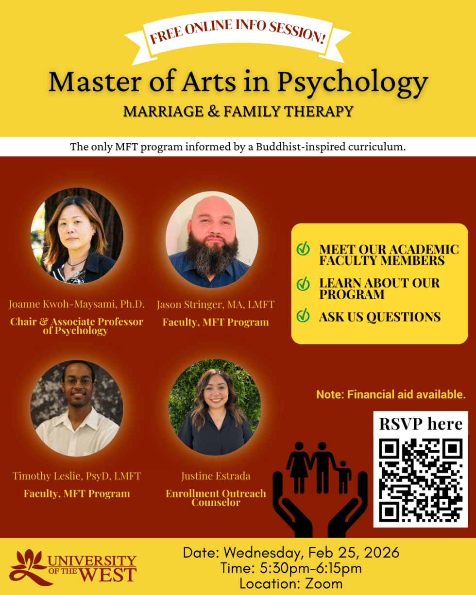 FREE INFOSESSION - Master of Arts in Psychology (Marriage & Family ...